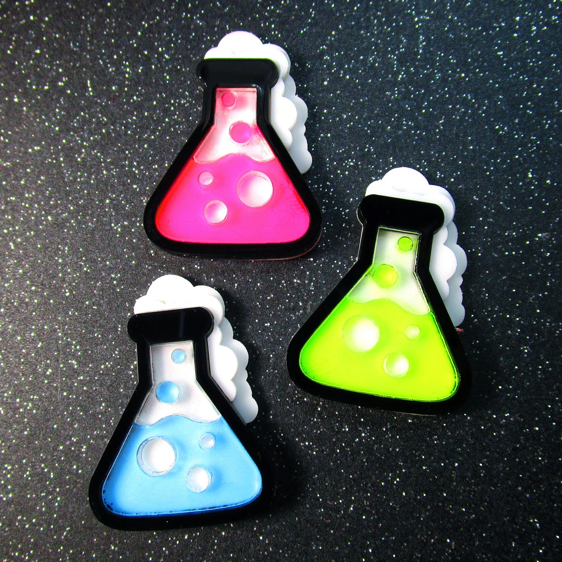 Neon Chemistry Science Experiment Beaker Flask PIN Brooch | Etsy