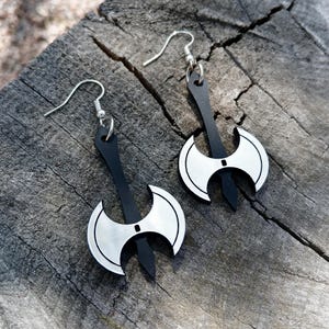 Double Blade Medieval Viking Battle Axe Dangle Earrings, Ren Faire ...