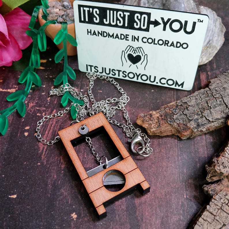 Guillotine Pendant Necklace *moving Parts* Big Wooden French Revolution ...