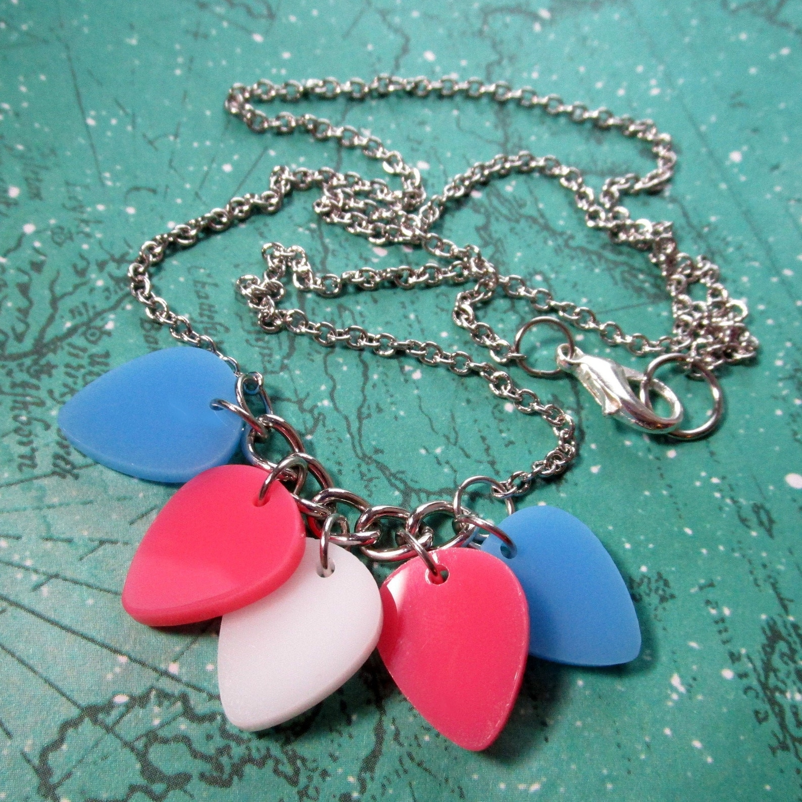 Trans Pride Flag Color Elegant Statement Necklace, Transgender Flag ...