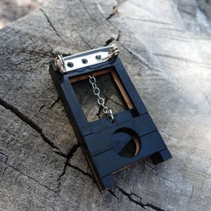 Guillotine Pin Brooch *moving Parts* Big Wooden French Revolution ...