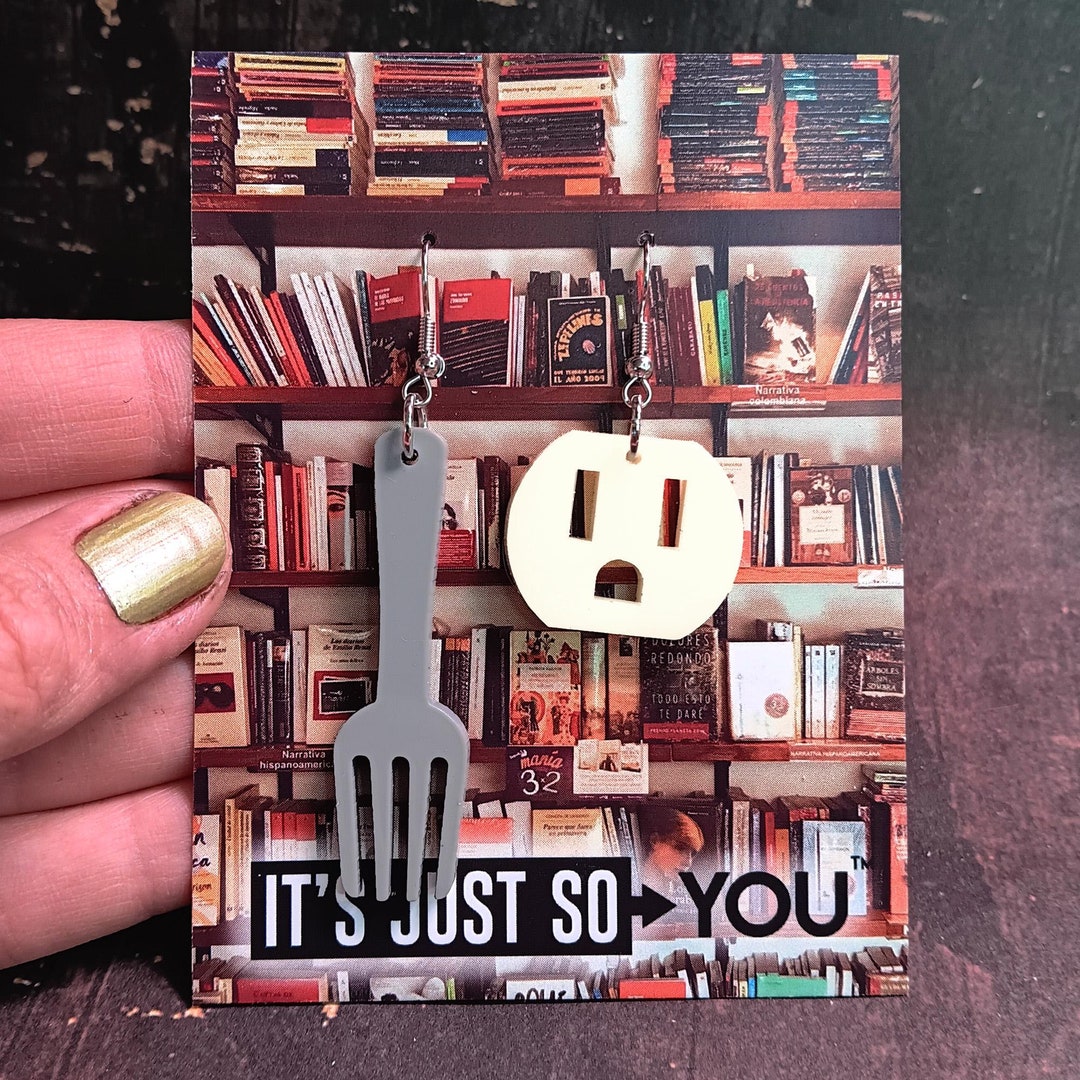 Weird Fork & Electric Outlet Mismatch Earrings Set, Edgy Electricians ...