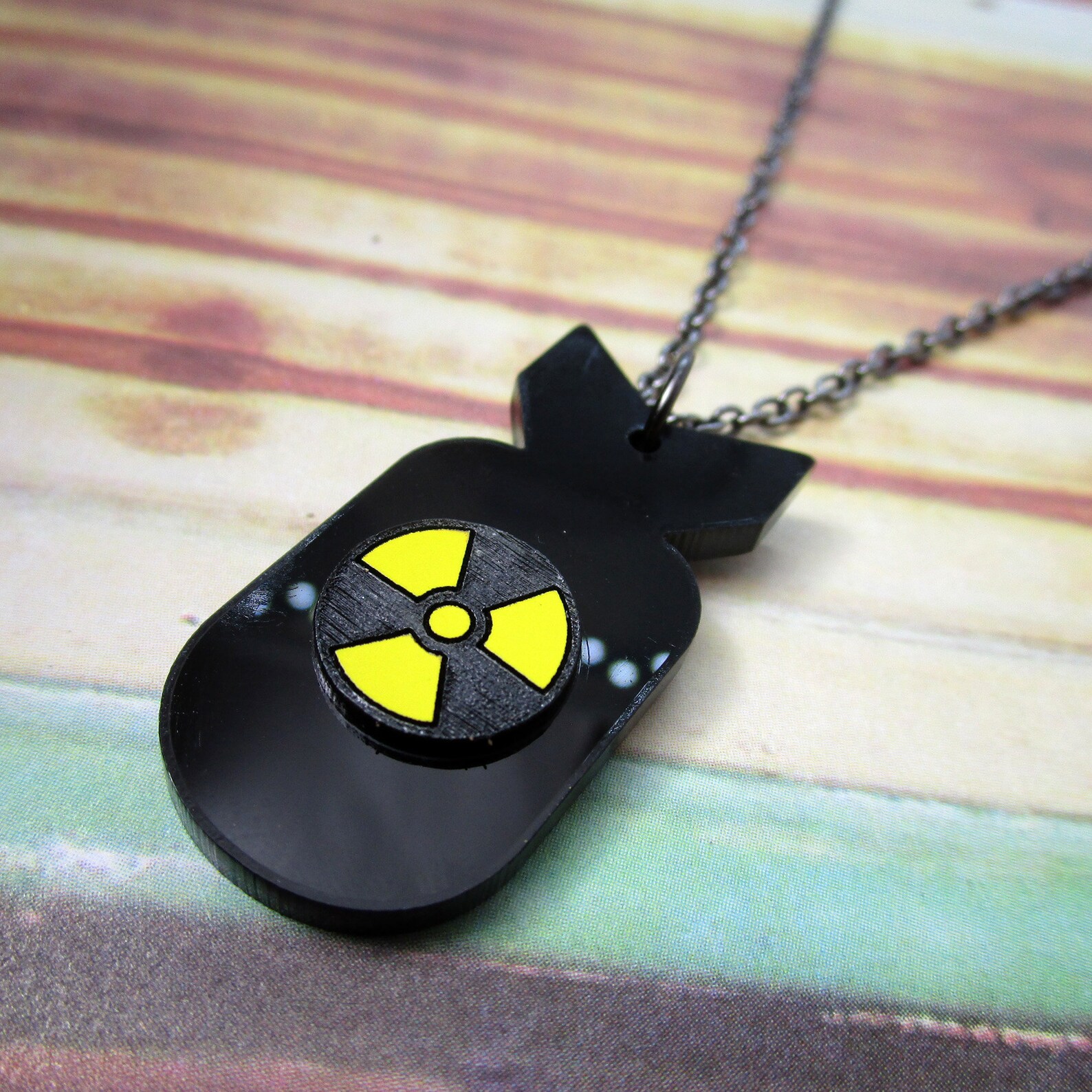 Atomic Nuclear Radioactive Bomb Pendant Necklace, Fallout A Bomb ...