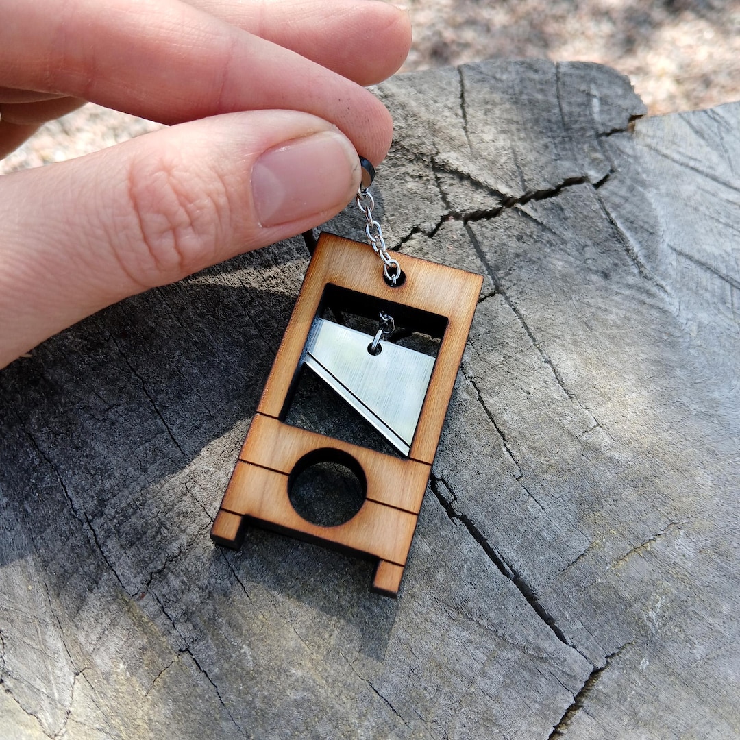 Guillotine Pin Brooch *moving Parts* Big Wooden French Revolution ...