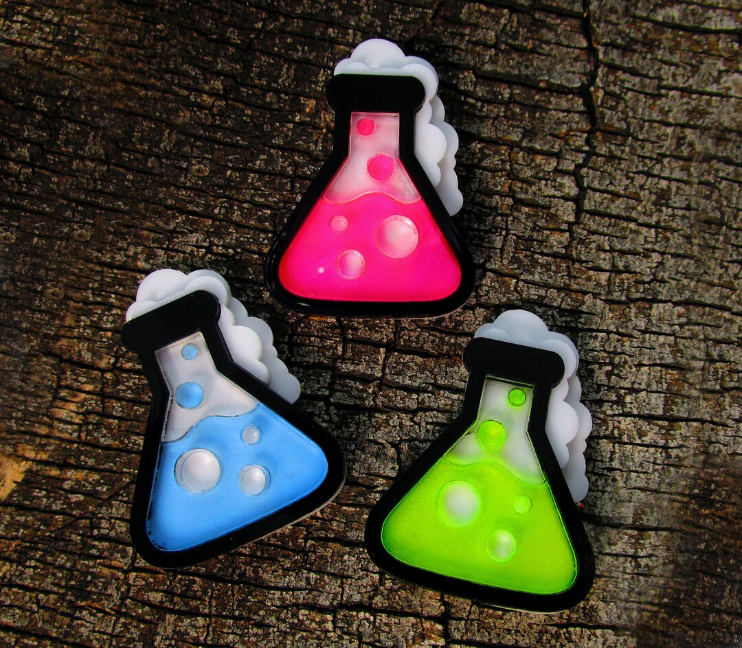 Neon Acrylic Science Beaker Pin, Blacklight Reactive Accessory - Etsy