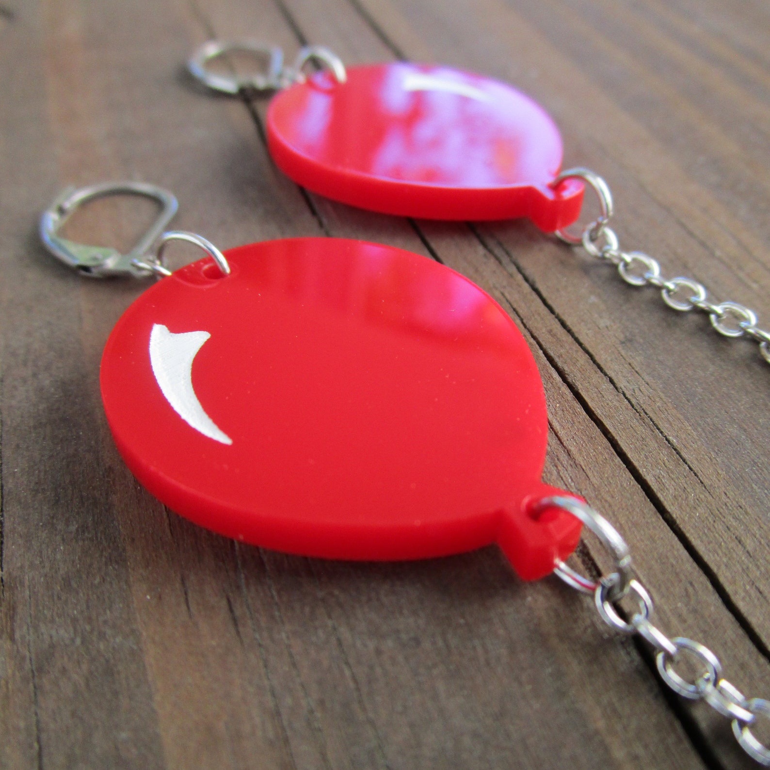 Red Circus Balloon Lever Back Dangle Earrings Clown Fair | Etsy