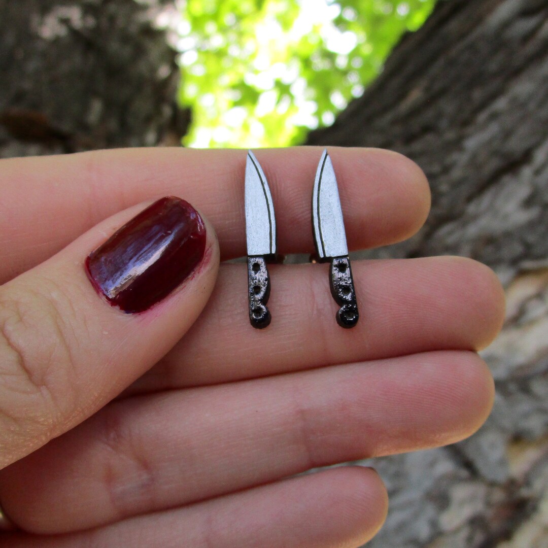 Little Kitchen Chef Knives Slasher Horror Movie Stud Earrings ...