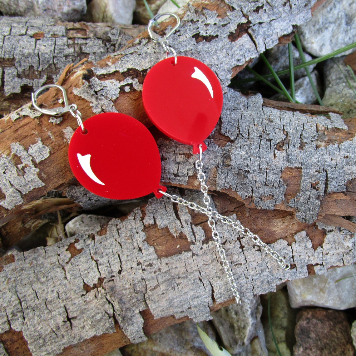 Red Circus Balloon Lever Back Dangle Earrings Clown Fair - Etsy