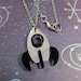 Outer Space Rocket Ship Silver Pendant Necklace Spaceship - Etsy