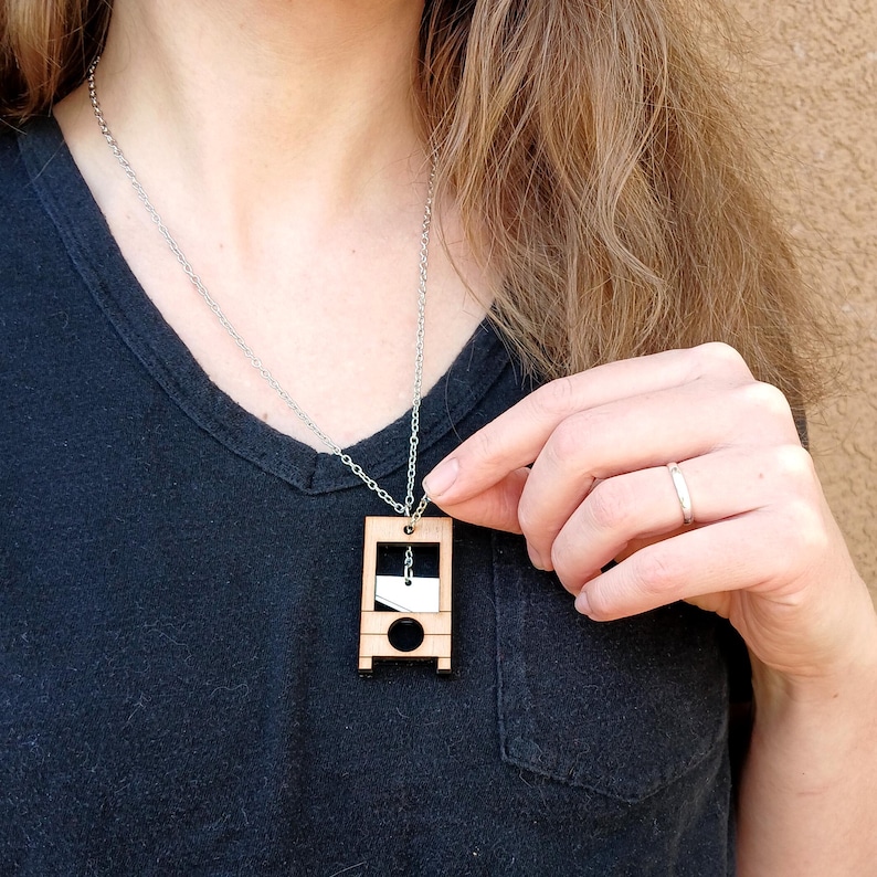 Guillotine Pendant Necklace *moving Parts* Big Wooden French Revolution ...