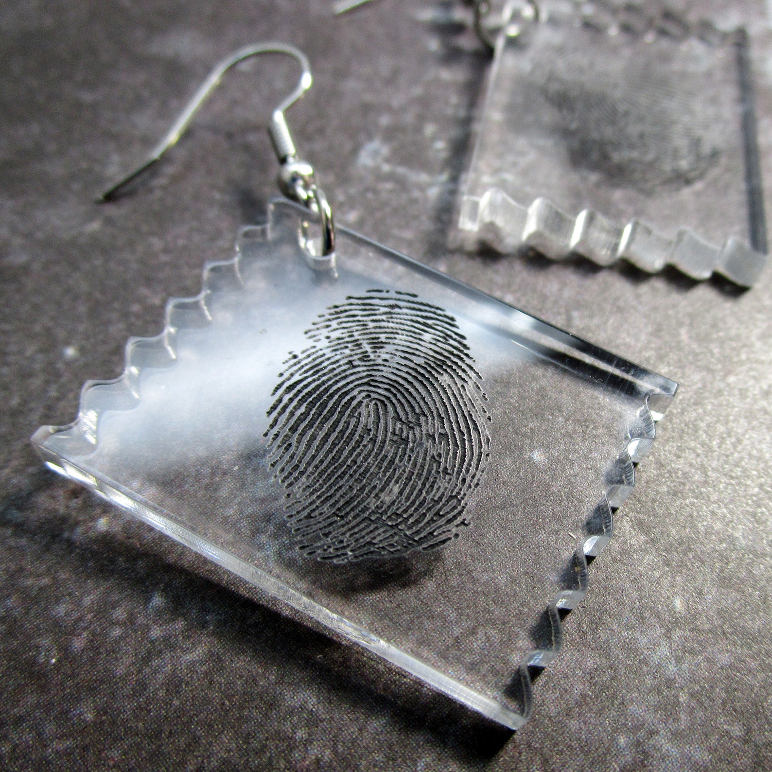 CSI Fingerprint Tape Lift Dangle Earrings Crime Scene - Etsy