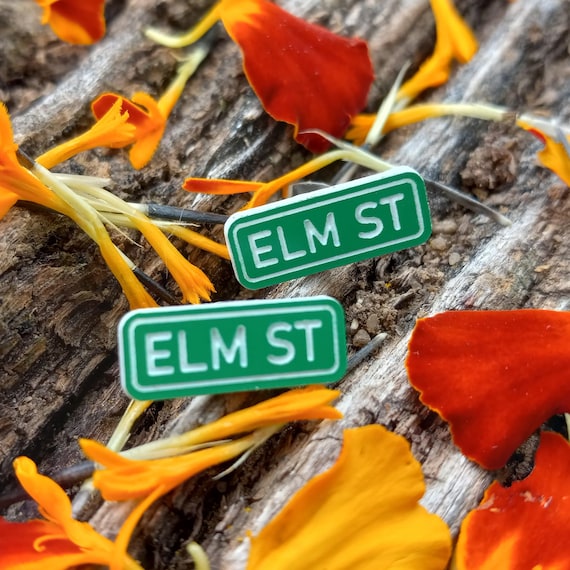 Elm Street Sign Stud Earrings Nightmare on Elm St Scary Movie - Etsy