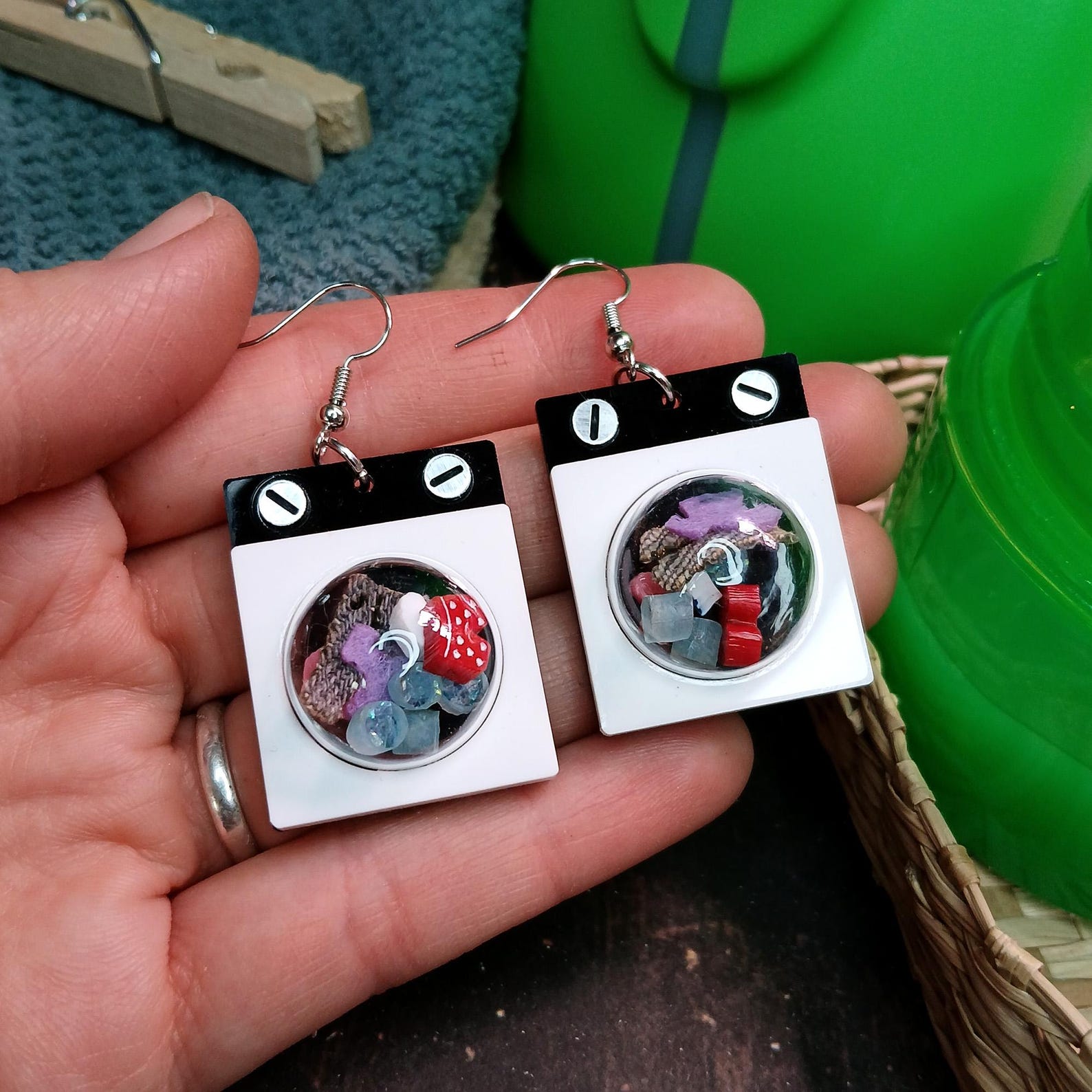 Funny Big Washing Machine Shaker Weird Dangle Earrings, Laundromat ...