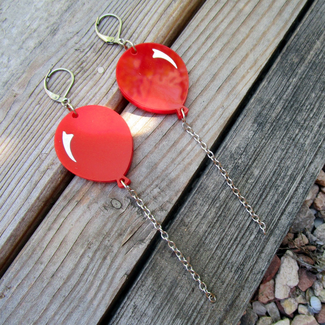 Red Circus Balloon Lever Back Dangle Earrings Clown Fair - Etsy