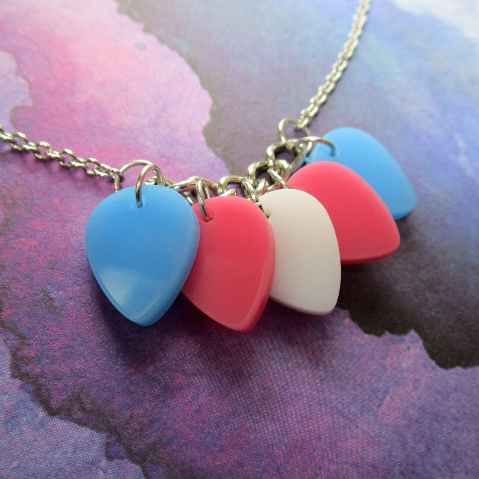 Trans Pride Flag Color Elegant Statement Necklace Transgender - Etsy