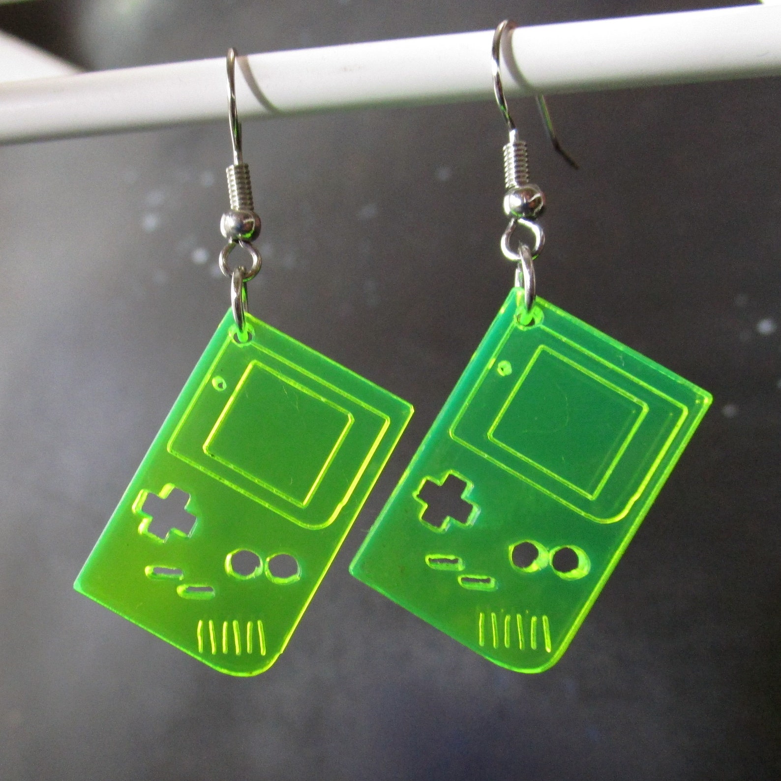 Retro Handheld Video Game Neon Dangle Earrings - Choose Color - Pink ...