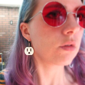 Electrical Outlet Earrings, Power Plug Socket Face, Weird Funny ...