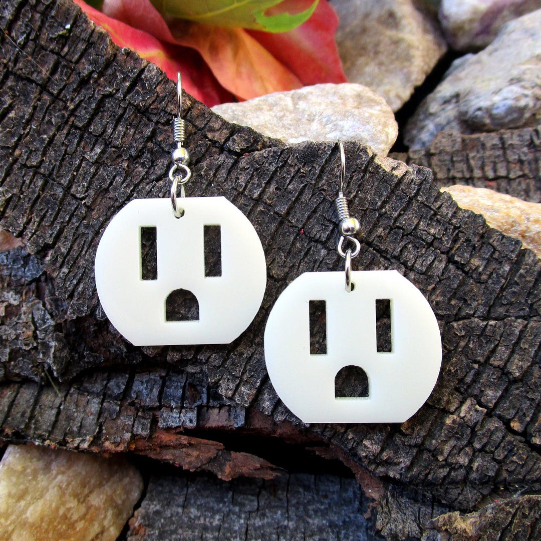 Electrical Outlet Earrings, Power Plug Socket Face, Weird Funny ...