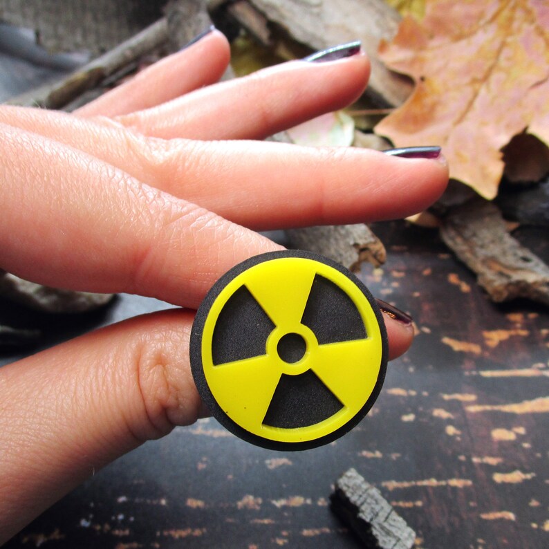 Radioactive Hazard Symbol Pin Brooch Atomic Nuclear Fallout | Etsy
