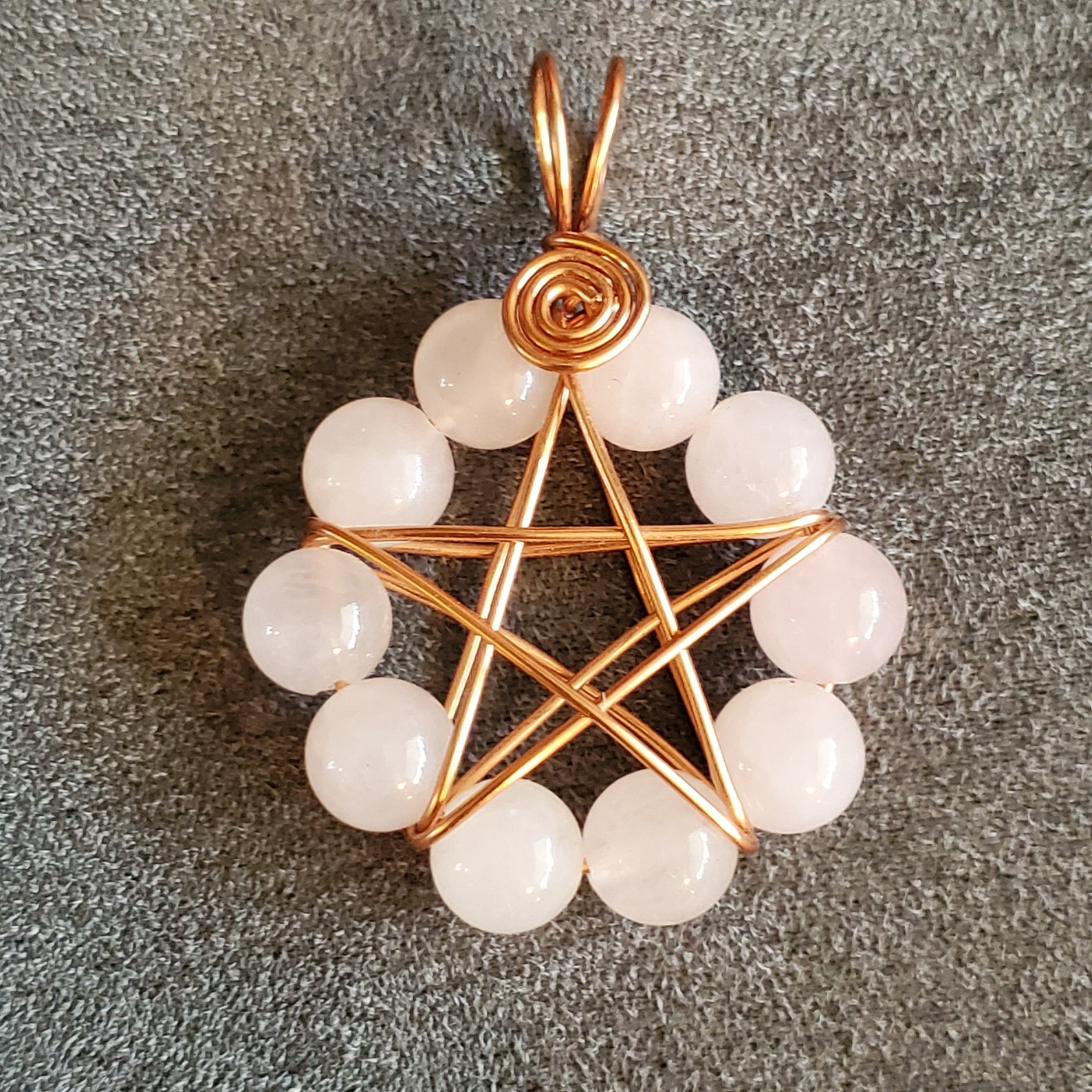 Copper Healing Stone Pentacle Pendant Necklace | Etsy