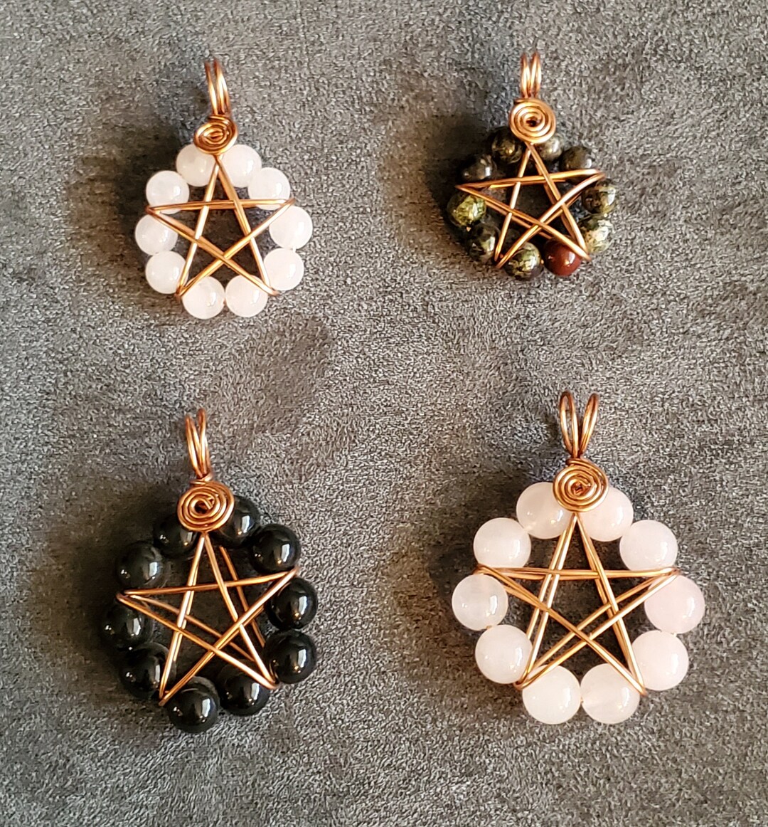 Copper Healing Stone Pentacle Pendant Necklace - Etsy