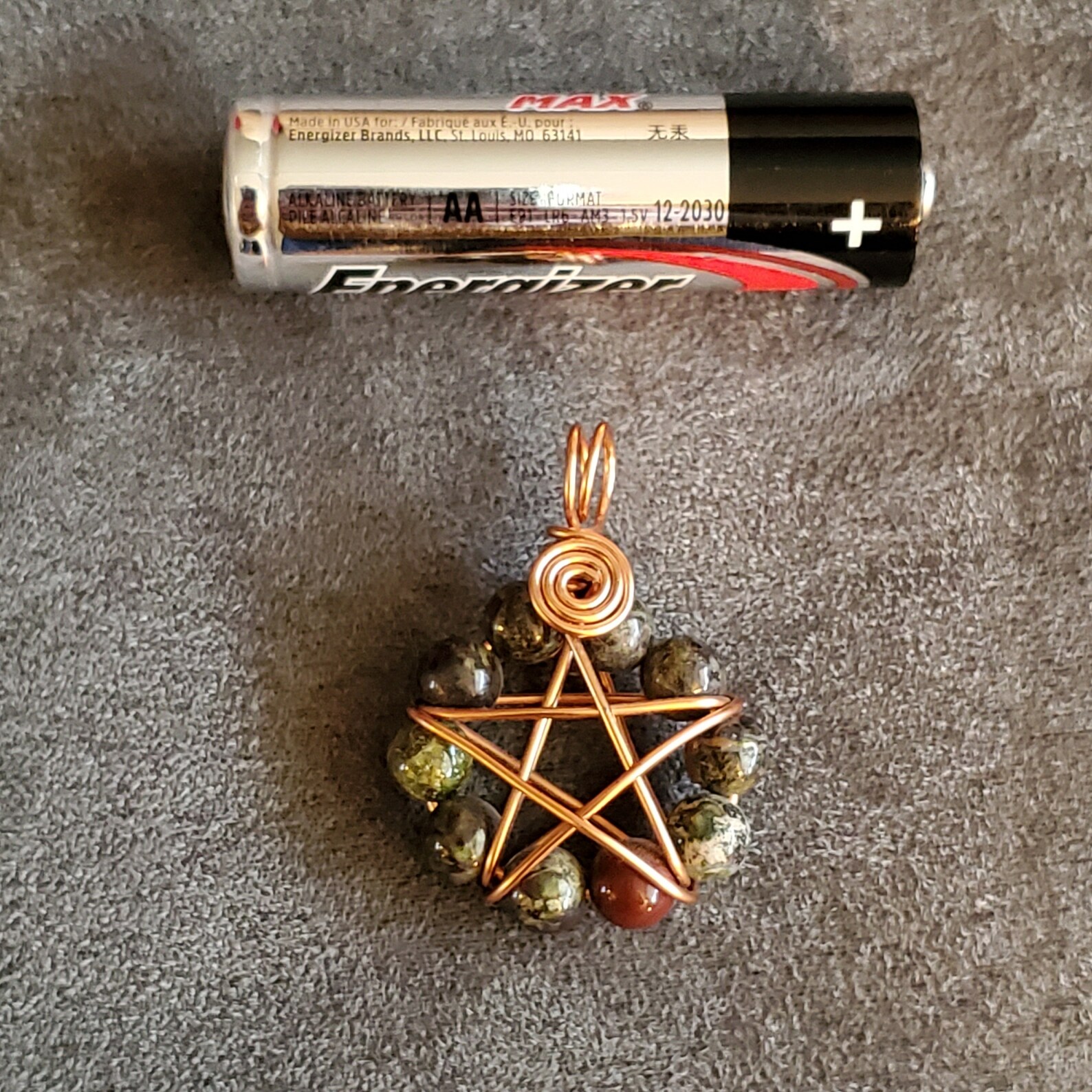 Copper Healing Stone Pentacle Pendant Necklace | Etsy