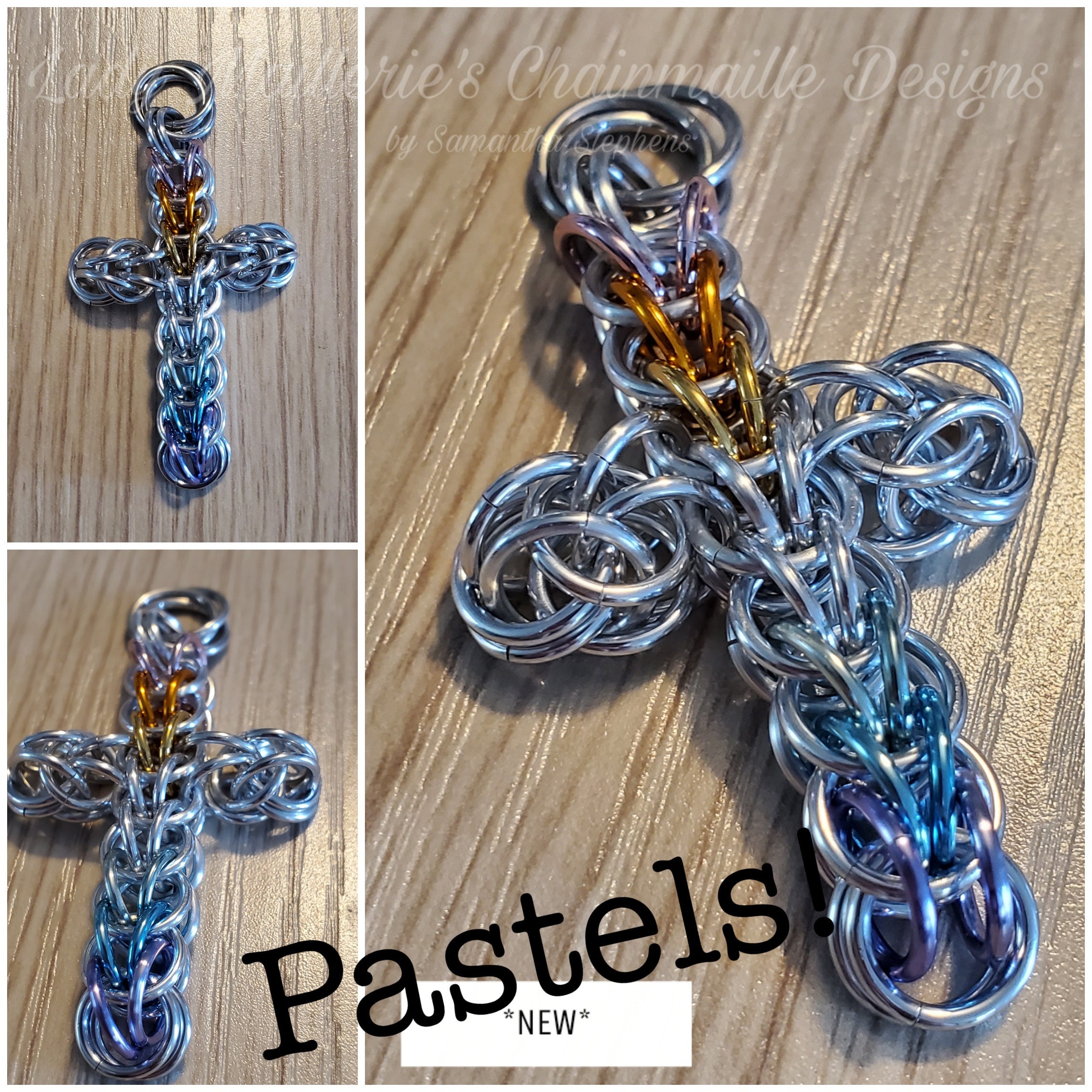 Pastel Rainbow Full Persian Cross Pendant | Etsy