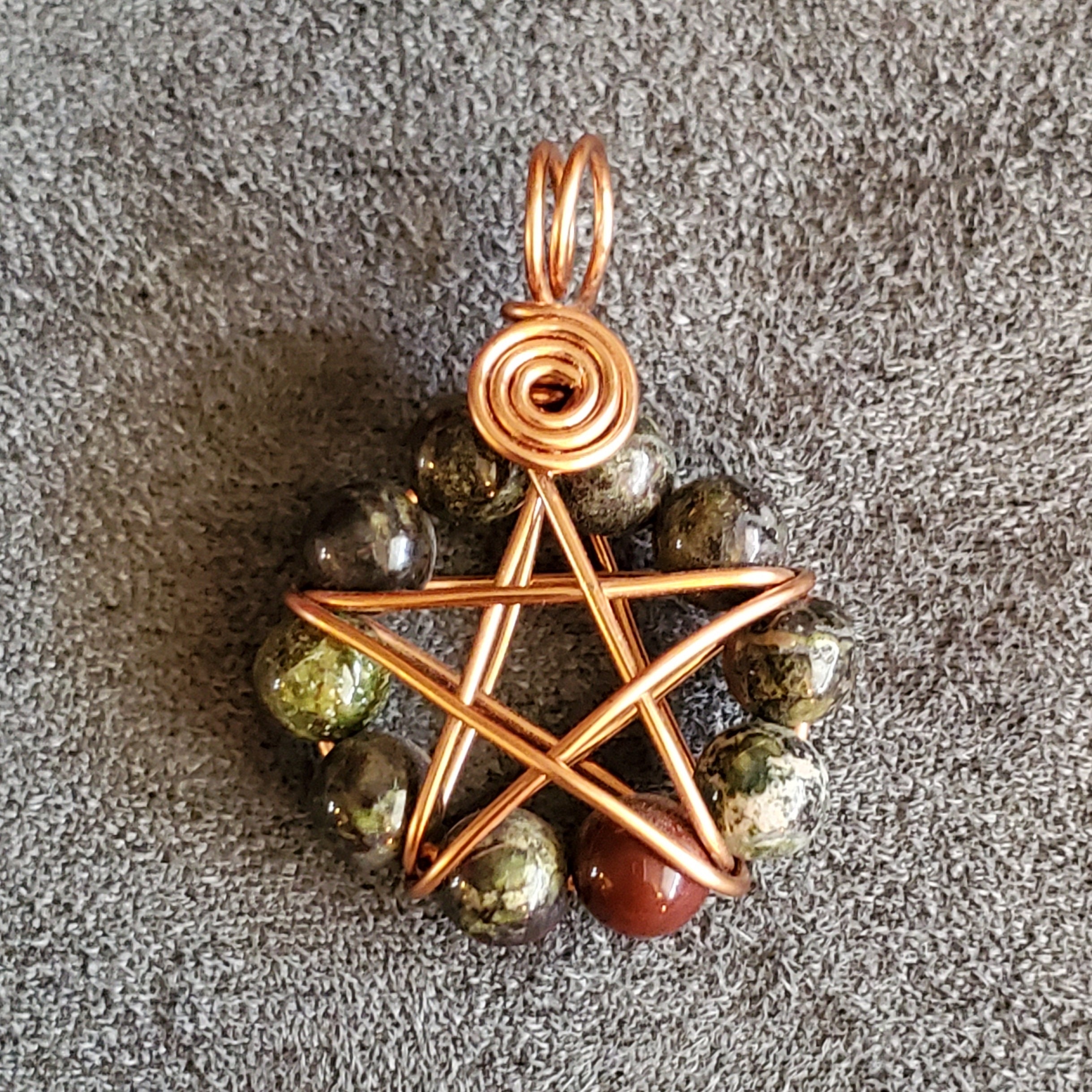 Copper Healing Stone Pentacle Pendant Necklace | Etsy