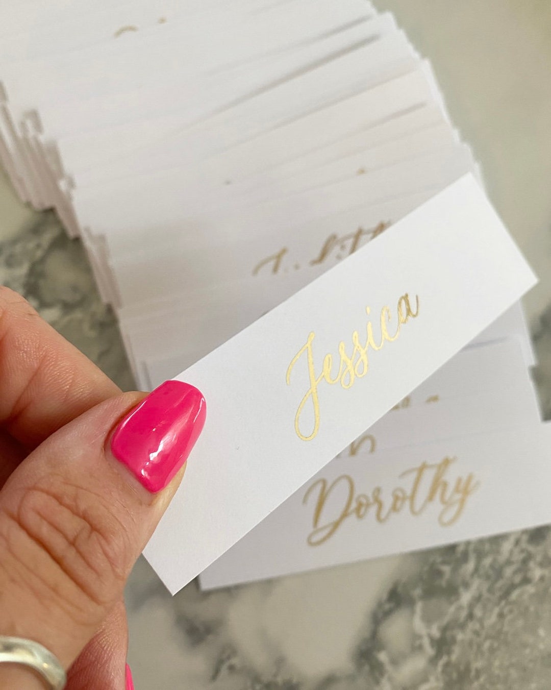 Foiled Flat Place Cards per Cards - Etsy