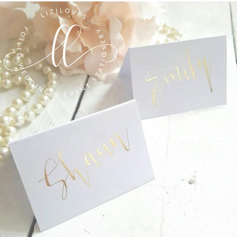 Gold Place Card - Etsy