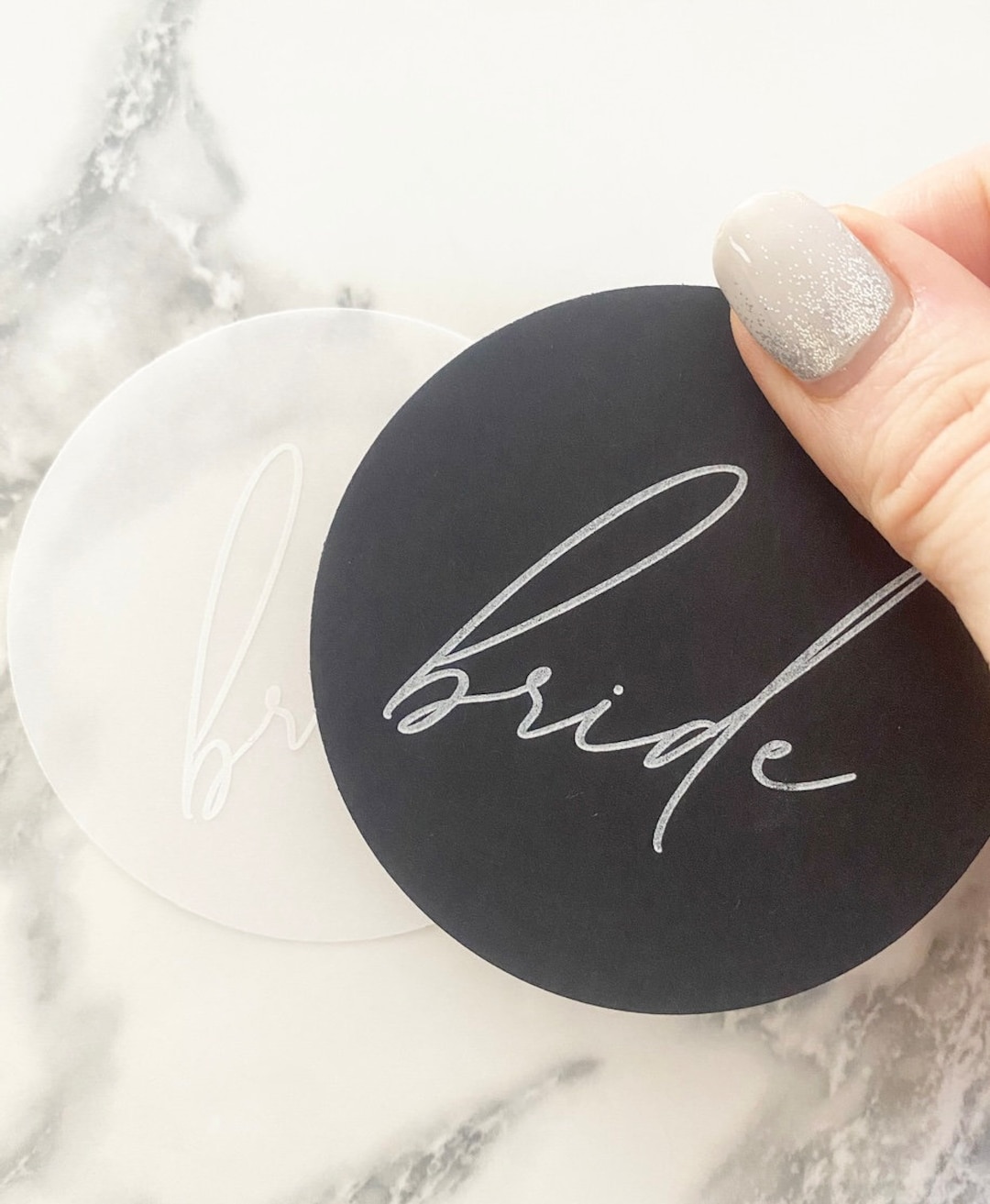 Black or Vellum Circle Place Cards - Etsy