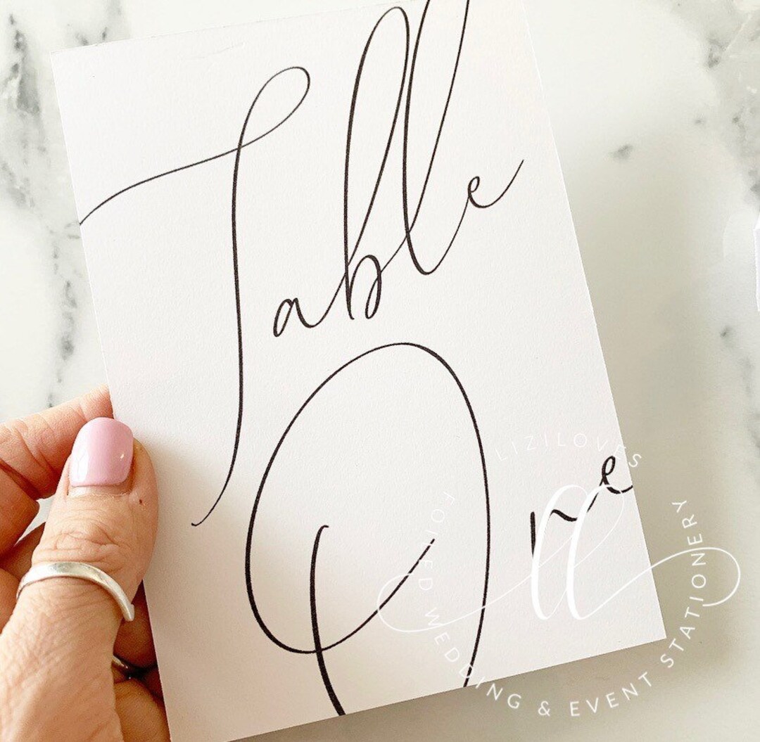 Monochrome Numbers per Card Black and White Simple Table Numbers for ...