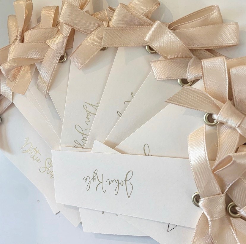 Foiled Place Card Tags - Ivory With Gold or Rose Gold Foil - Etsy UK