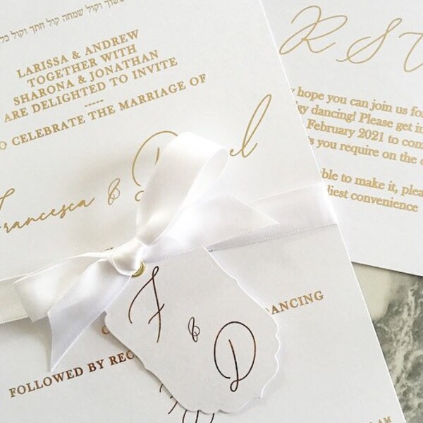 Gold Foil Invitation - Etsy