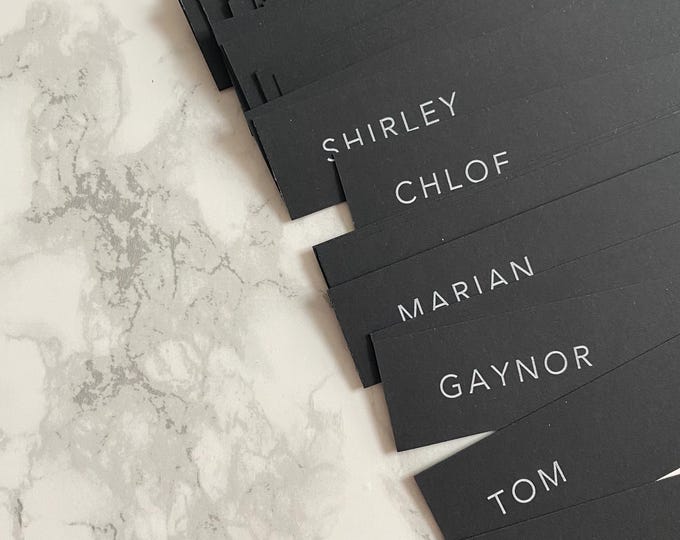 Midnight Black Place Cards - Etsy