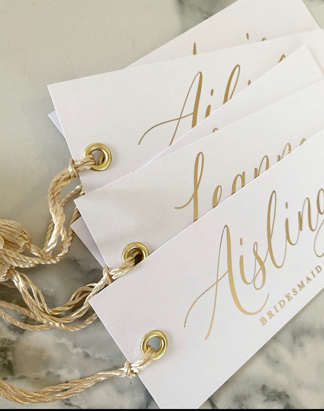 Tassel Place Card Tags With Real Foil Gold Silver Rose Gold - Etsy