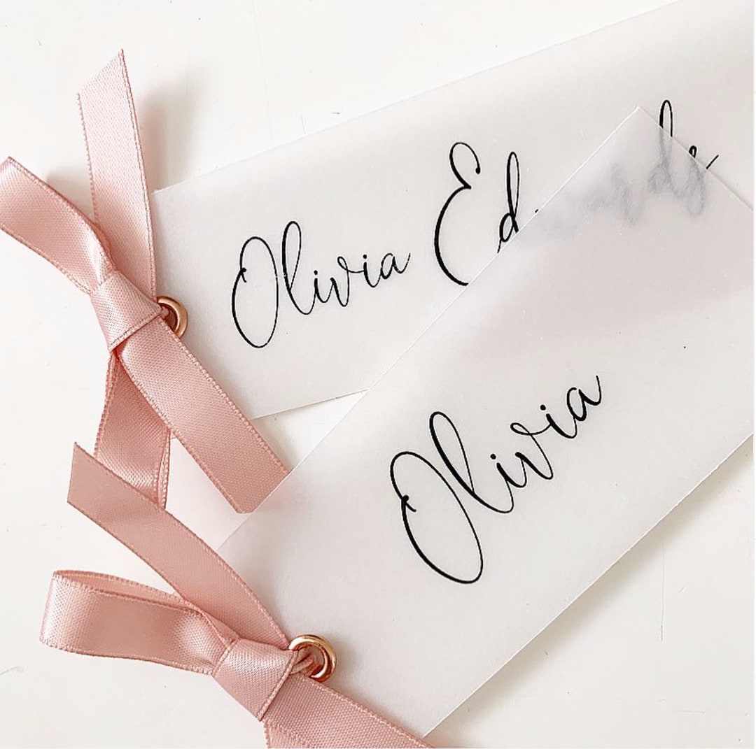 Vellum Place Card Tags per Tag - Etsy