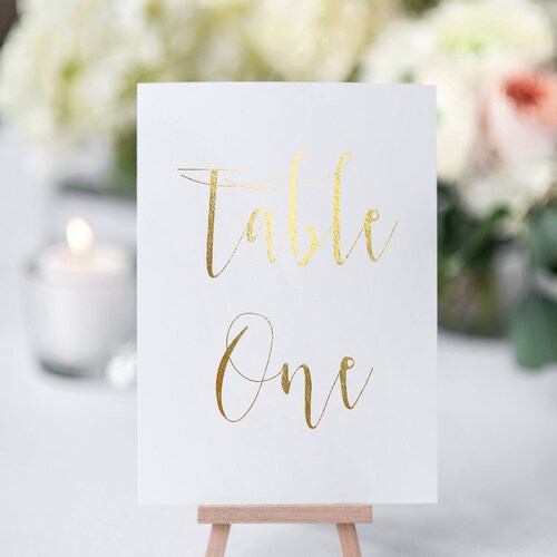 Wedding Table Numbers Gold Foil Table Number Gold Table - Etsy