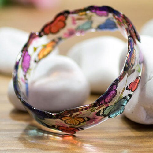 Unique Butterfly Bangle With Different Coloured Butterflies. - Etsy
