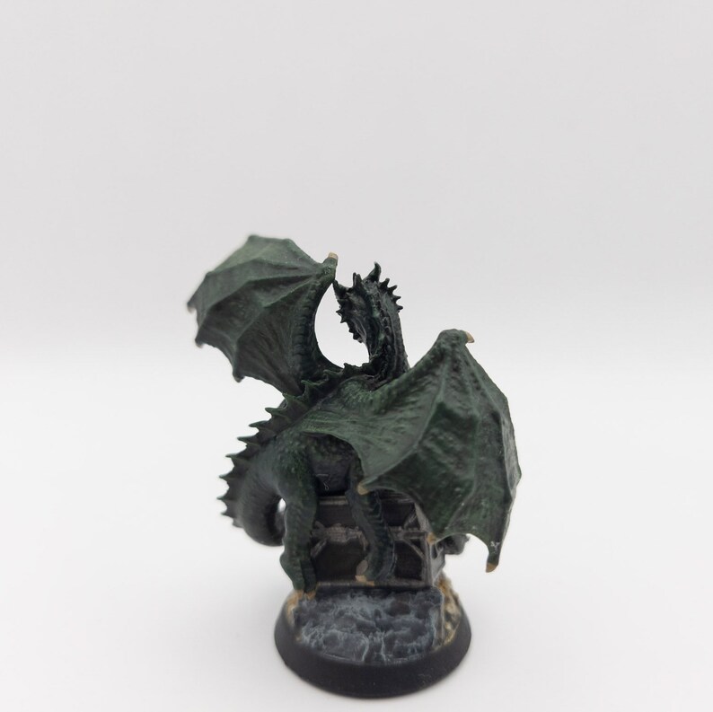 Green Wyrmling and Chest | 28mm-32mm Painted Miniature | D&D | RPG ...