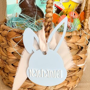 Easter Bunny Basket Name Tag - Etsy