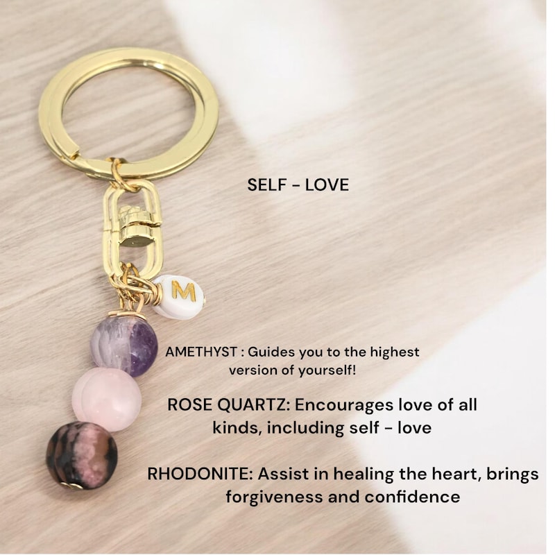 Gemstone Keychain - Etsy