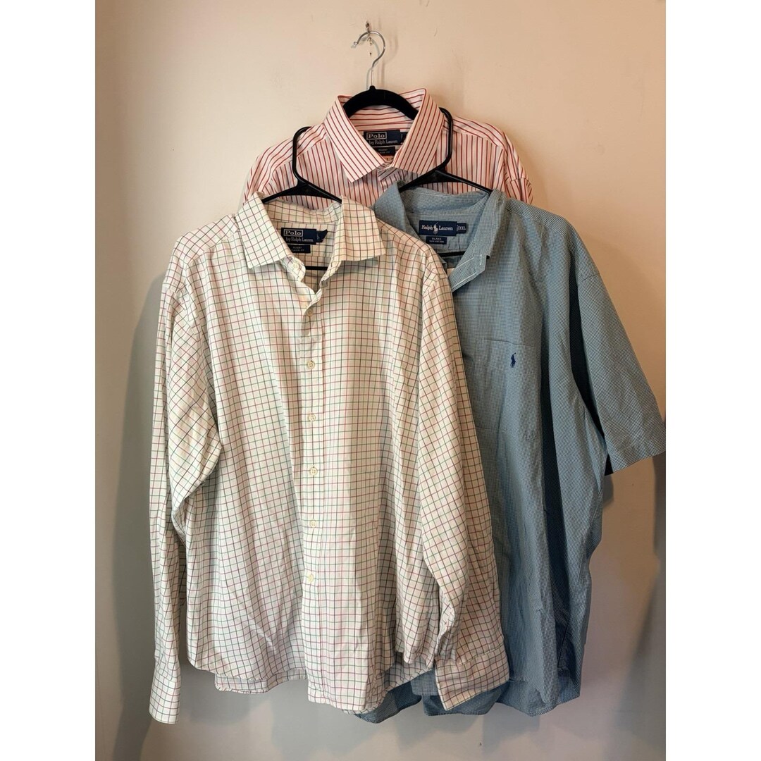Vintage Ralph Lauren PRL Shirt Lot of 3 Size XXL Mix Pattern Long ...