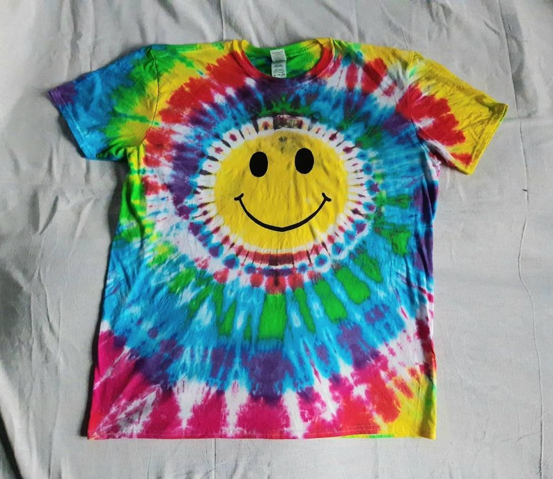 Tie Dye SMILEY Face Rave T Shirt UNISEX S-5XL - Etsy