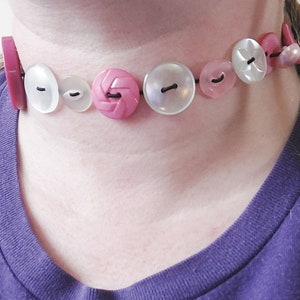 Vintage Button Choker Handmade Crafty Necklace - Etsy