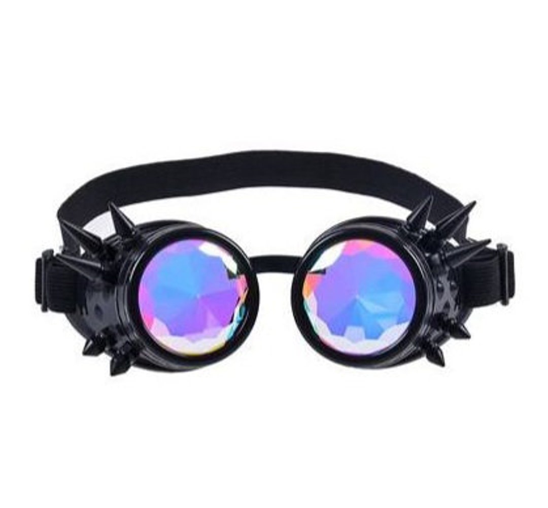 Kaleidoscope Rainbow Vision Trippy Festival Rave Steampunk Goggles ...