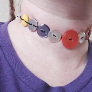 Vintage Button Choker Handmade Crafty Necklace - Etsy