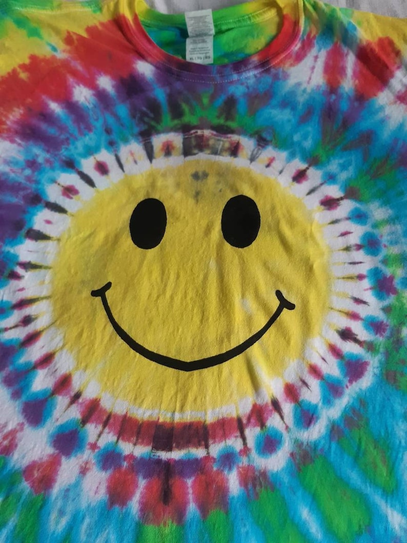 Tie Dye SMILEY Face Rave T Shirt UNISEX S-5XL - Etsy