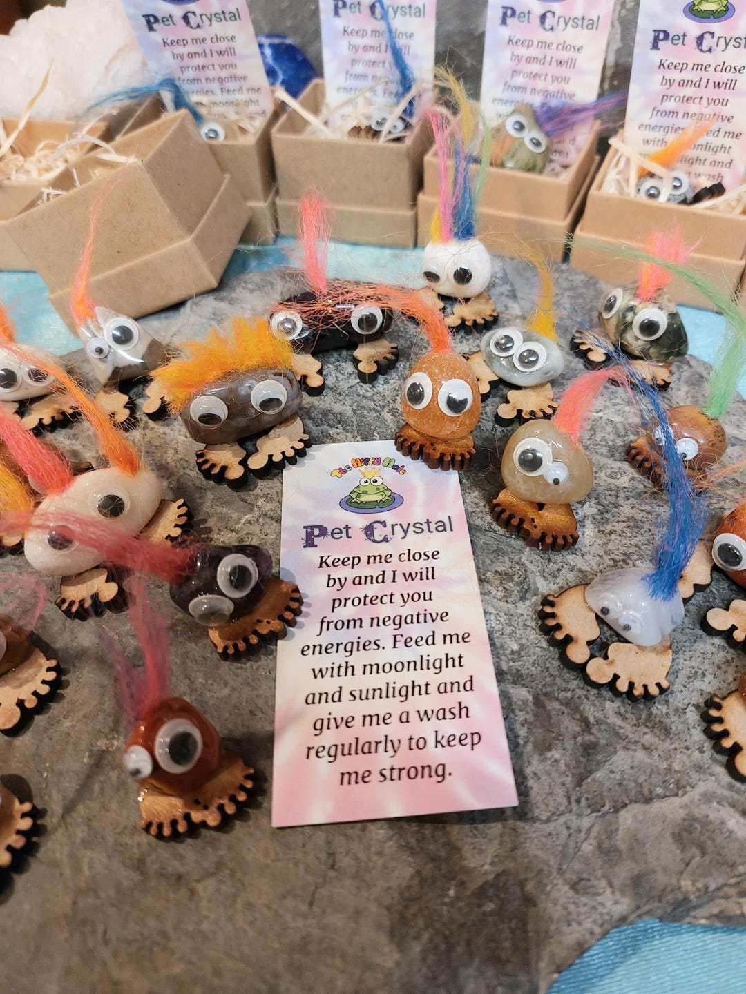 Pet Crystal Rock Monster Googly Eyes Cute Gift - Etsy