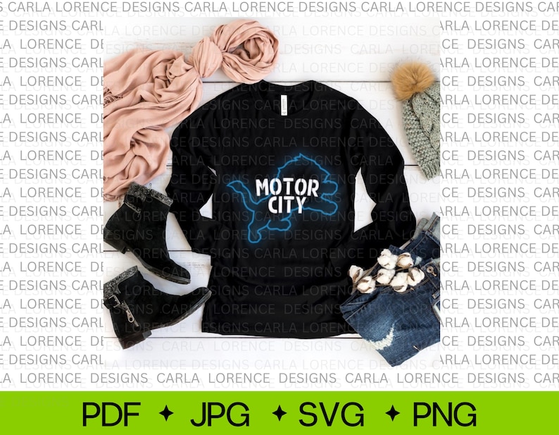 Digital Download: Detroit Lions Glow Pattern Logo "motor City" - Etsy